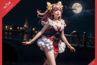 電腦桌布，Momoko Hanasaki 花咲桃子 Wedding Peach 愛天使傳說，寫實，藝術幻想：洛麗塔時尚 - 2K高清AI桌布下載