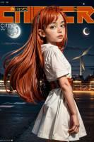 手機桌布，Reggie Abbott ，Twelve Forever，寫實，一位紅髮女孩登上了《城市週刊》的封面。 - 2K高清AI桌布下載