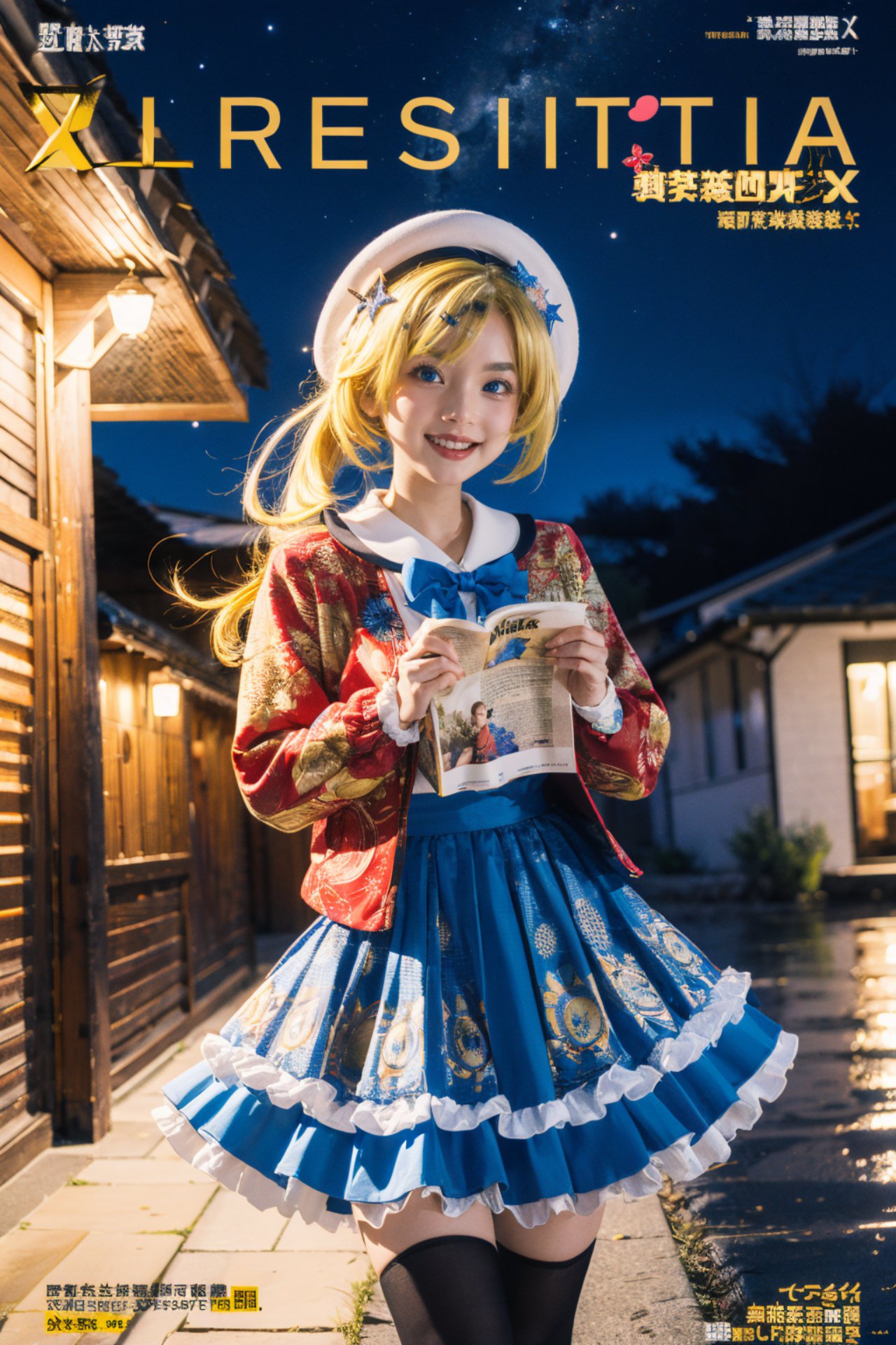 手機桌布，Hayu Nukui ，貫井 はゆ，寫實，一名金髮女孩站在一棟建築物前 - 2K高清AI桌布下載