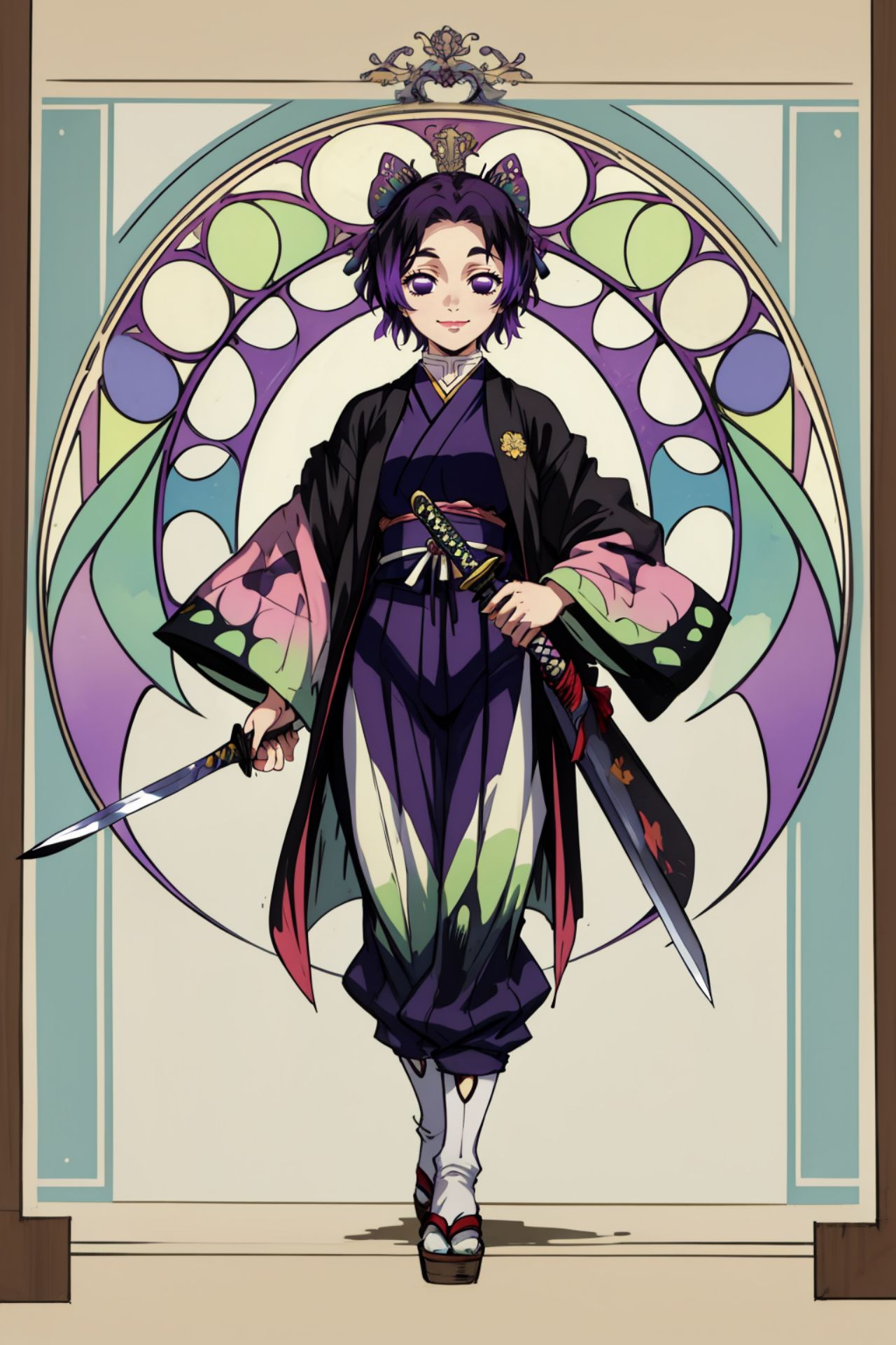 Butterfly Shinobu，Anime art with woman in purple and black dress ...